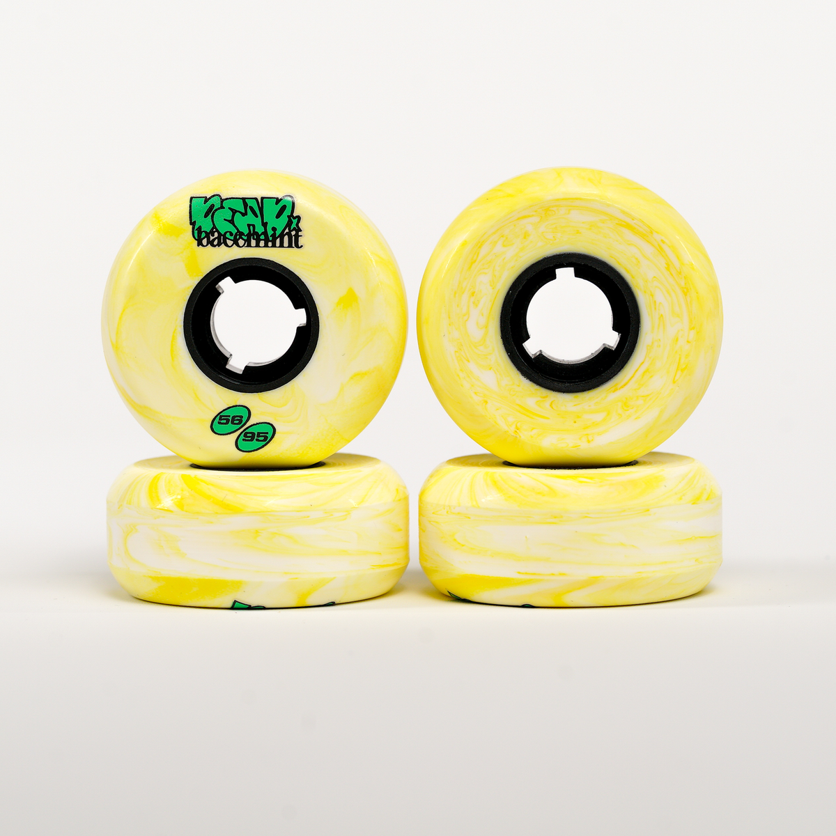 Bacemint x Dead Wheels - 56mm 95a (Swirl Yellow) – Oak City Inline ...